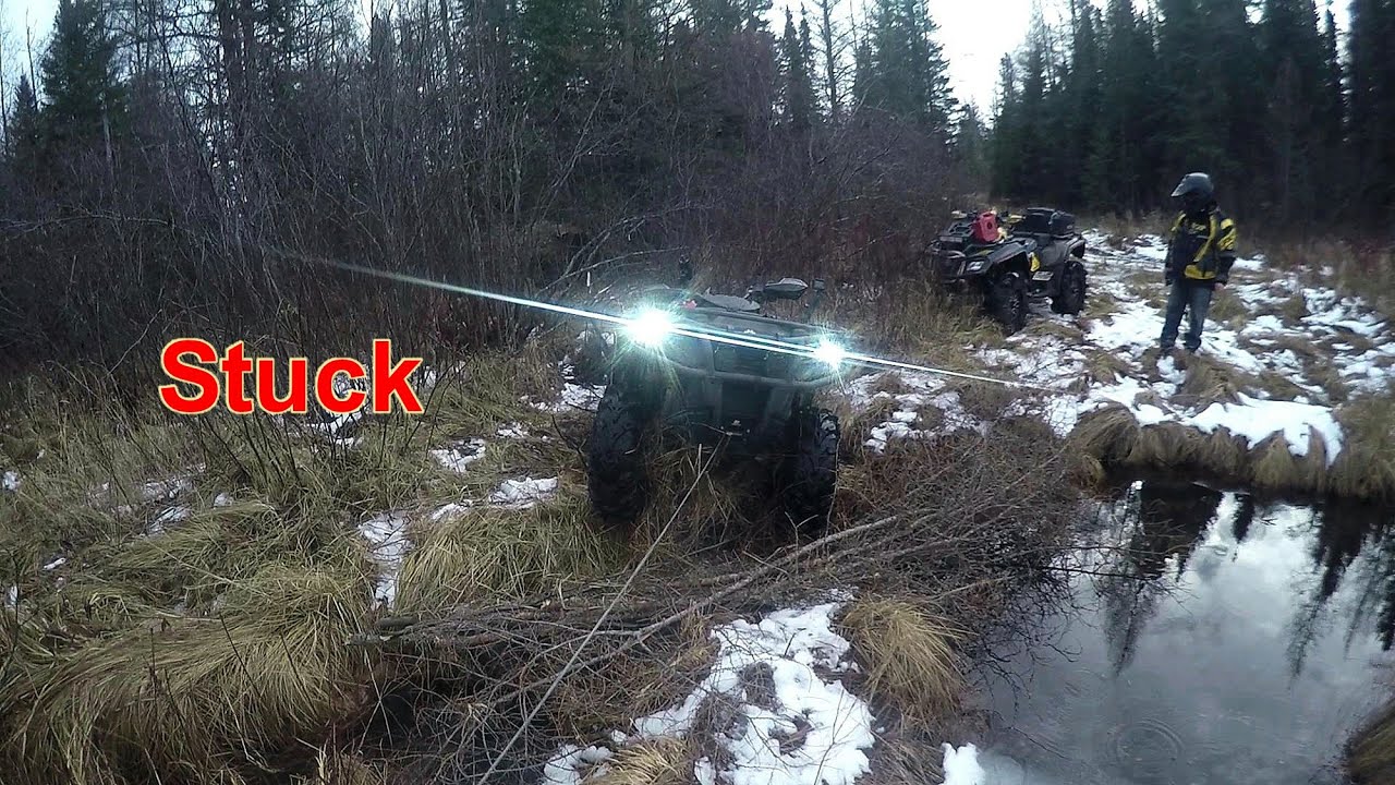 Stuck ATV bridge building Ride Can Am Outlanders Gnarly Trail Sick ...