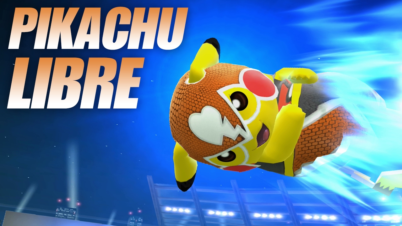 PIKACHU LIBRE IN SUPER SMASH BROS! (Smash 4 Wii U Mods Skin Showcase ...