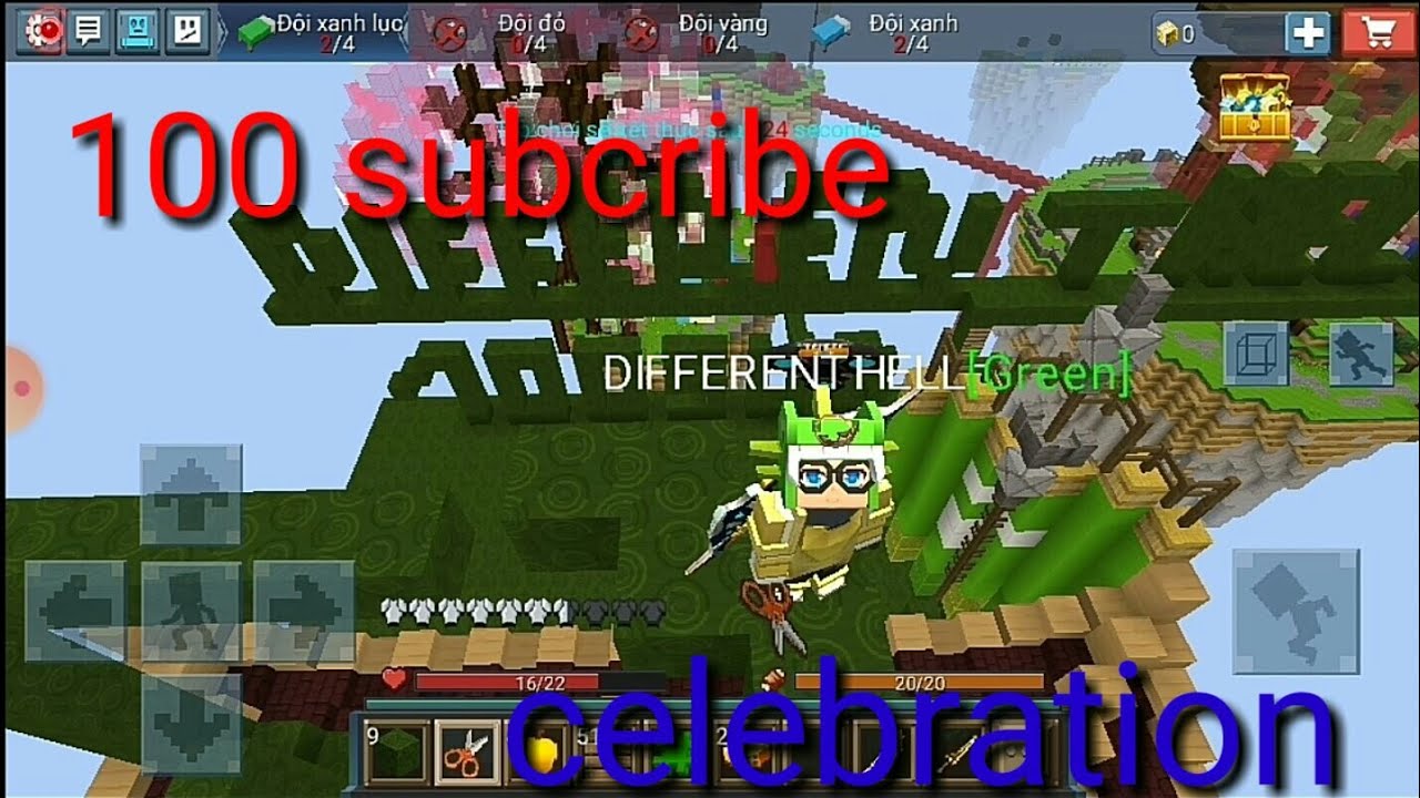 100 subcribe celebration[Blockman go:blocky mobs] - YouTube