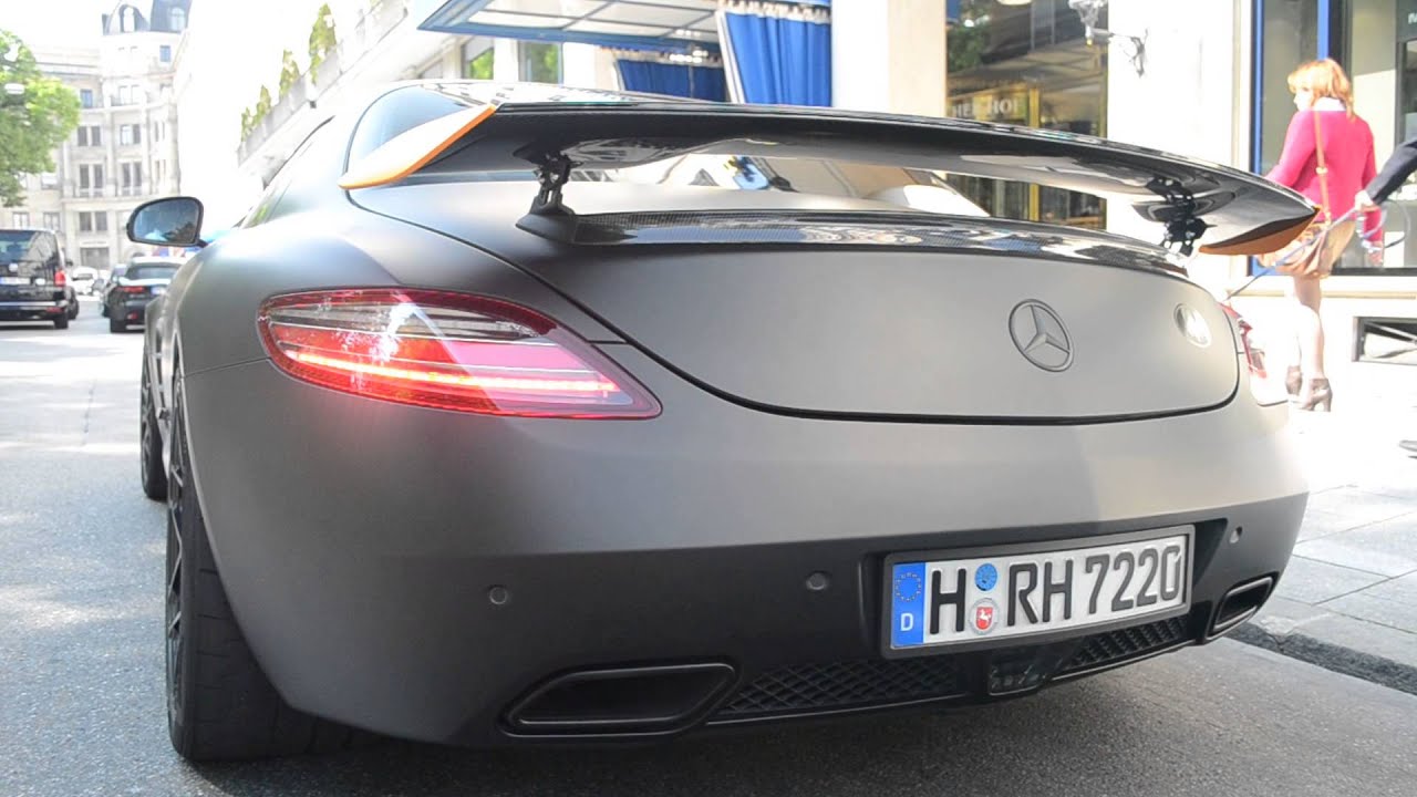 Matte Black SLS AMG acceleration with PURE SOUND - YouTube