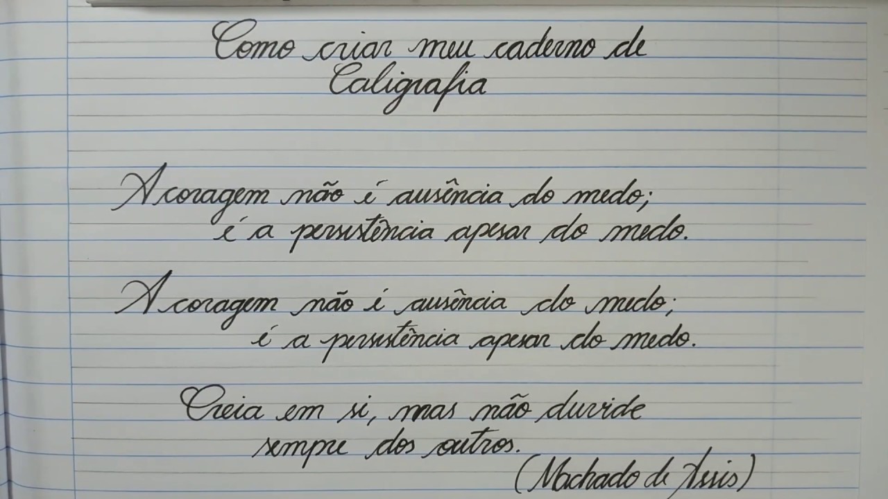 COMO EXERCITAR SUA LETRA/CRIE SEU PRÓPRIO CADERNO DE CALIGRAFIA - YouTube