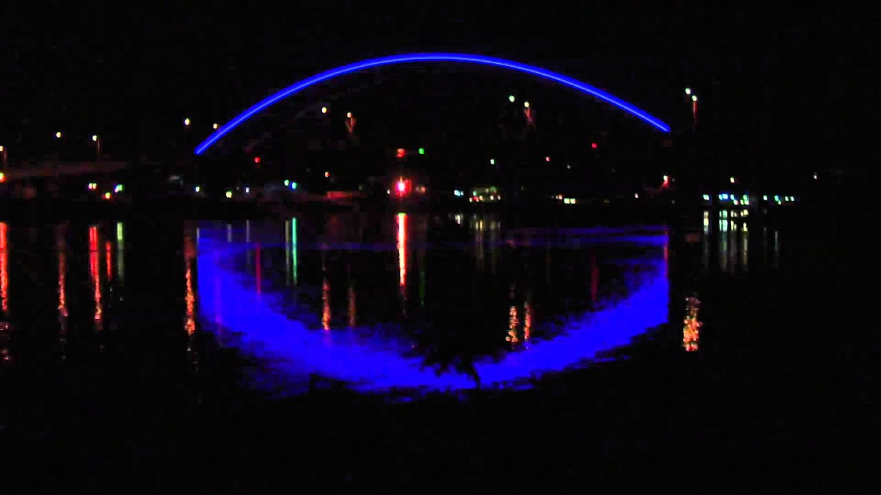 Amelia Earhart Bridge Light Show - YouTube