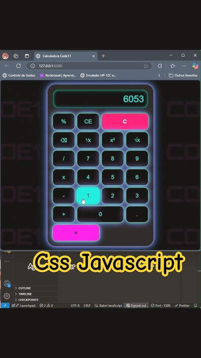 Calculadora Neon com nome ao fundo feito com #html #css e #javascript #youtubeshorts #ytshorts ...