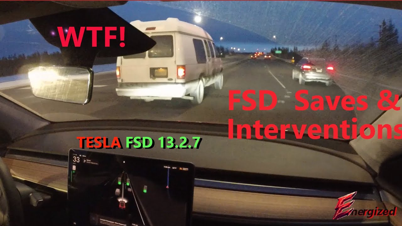 Tesla FSD 13.2.7 Saves and Interventions In Alaska - YouTube