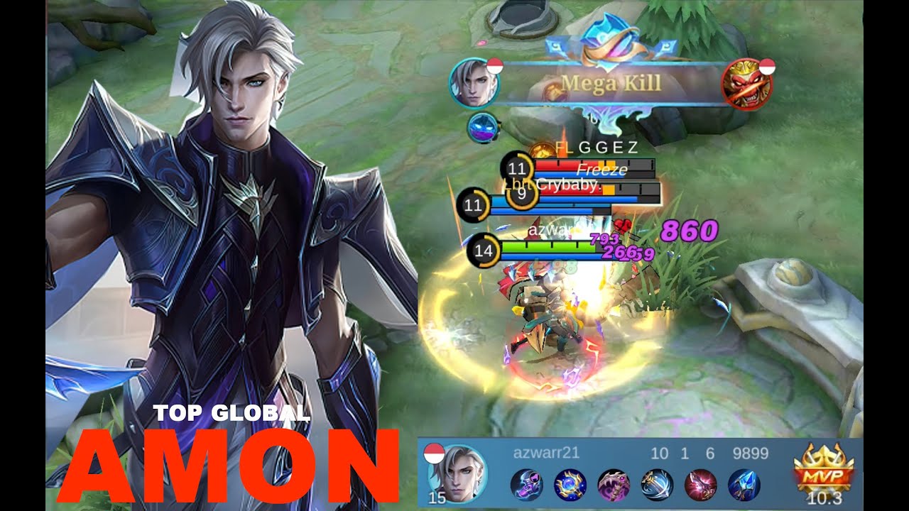 TOP GLOBAL AMON BRUTAL BEST GAMEPLAY HYPER CARRY AMON-MLBB - YouTube