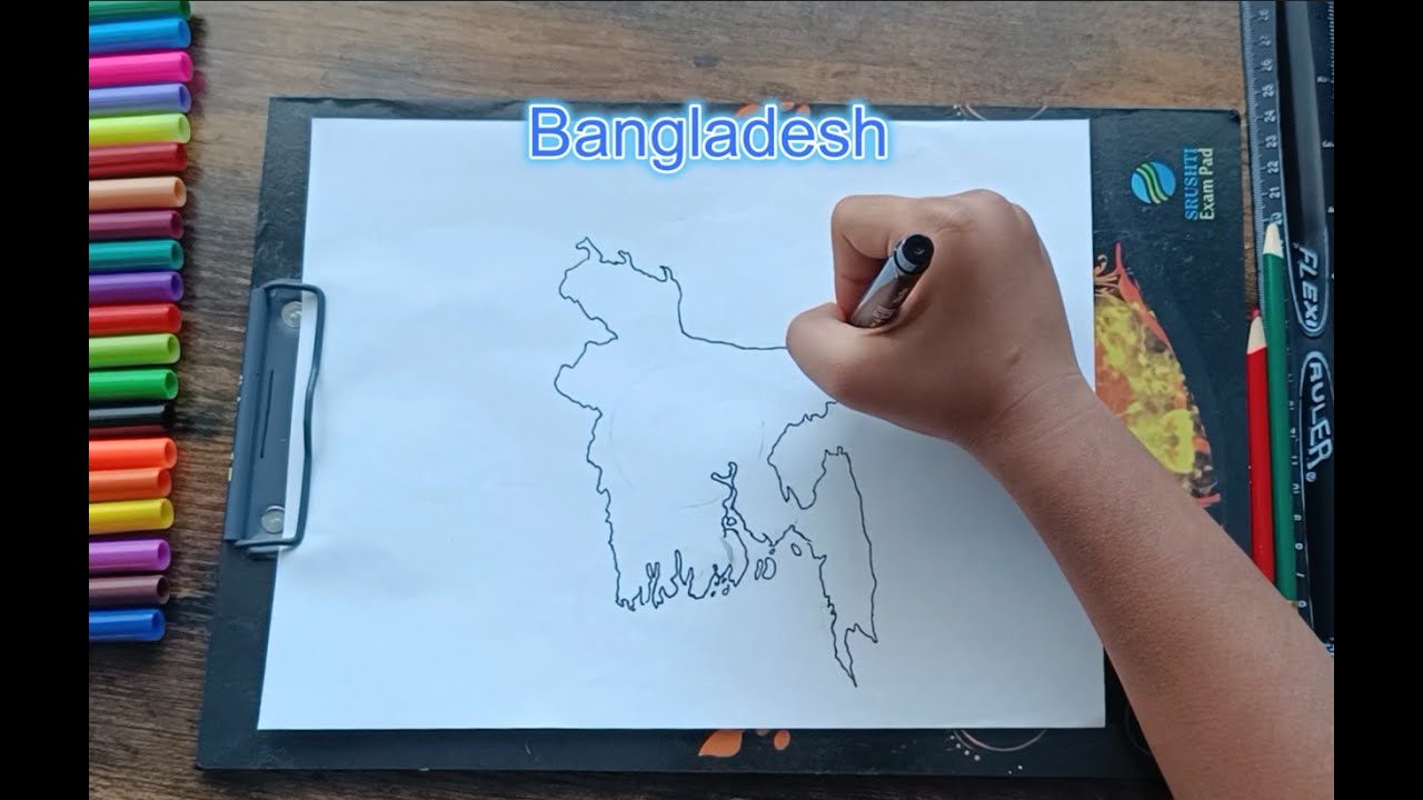 Draw the Map of Bangladesh with Its Themed Flag - YouTube