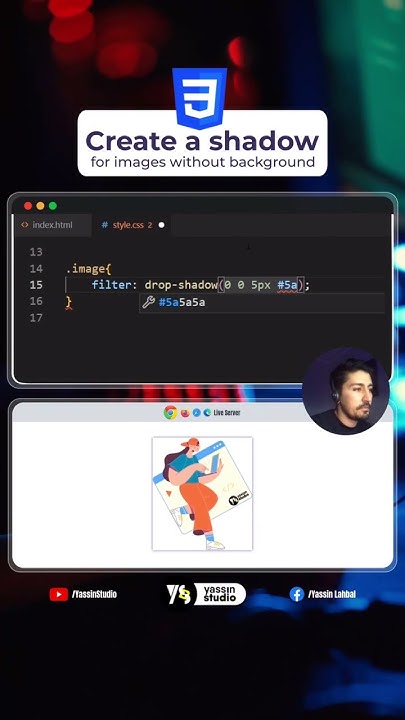 Create a shadow for image transparent background using css كيف تضيف ضل ...