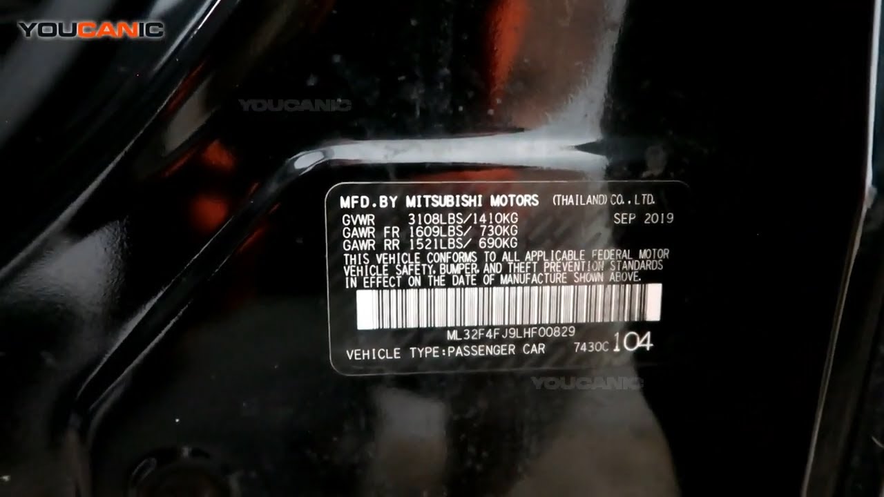 2012-2022 Mitsubishi Mirage VIN Number Location - Find Out How To Find ...