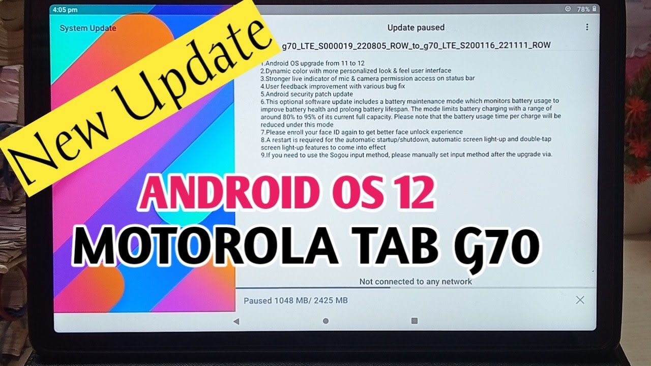 Android OS 12 | New Update | Motorola Tab G70 | 03 December 2022 - YouTube