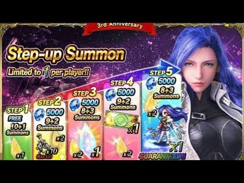 FFBE - 3rd Anniversary Elena Step-up Summon Banner - YouTube