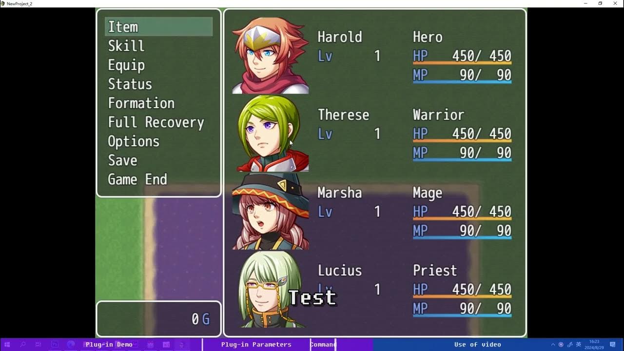 [RPGMaker MV Plugin]LiuYue_MenuRecover - YouTube