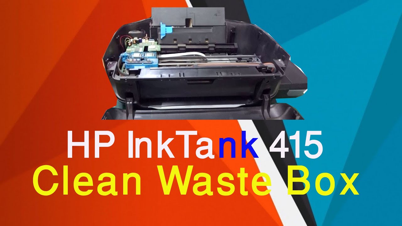 HP INKTANK 415 how to clean waste Box - YouTube