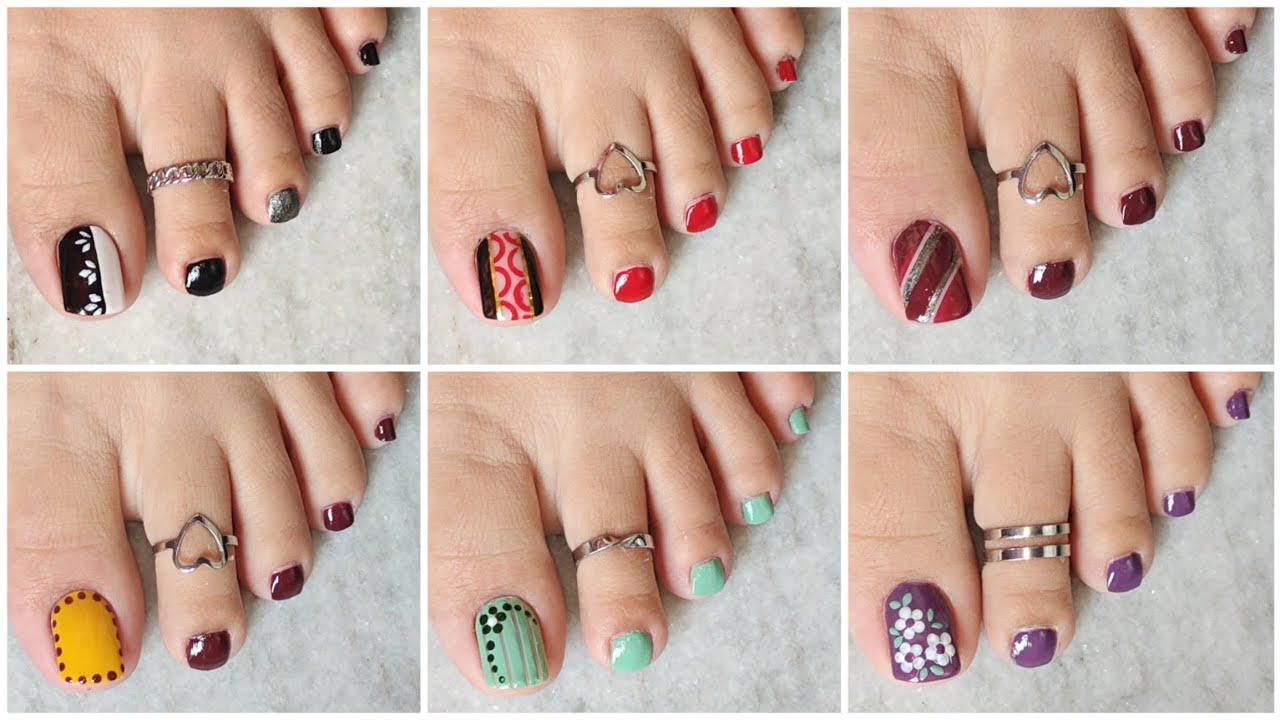 Step into Glamour with Unique Toe Nail Art! Foot nail designs tutorial ...