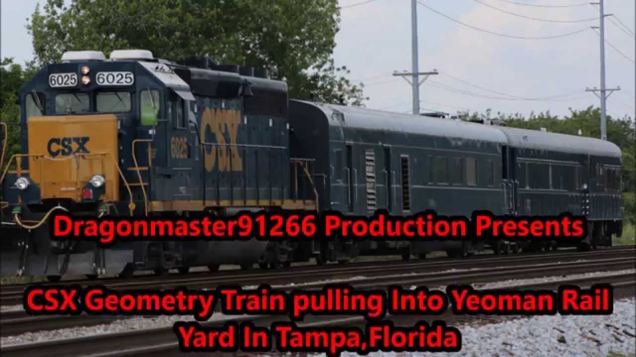 CSX Geometry Train pulling Into Yeoman Rail - YouTube