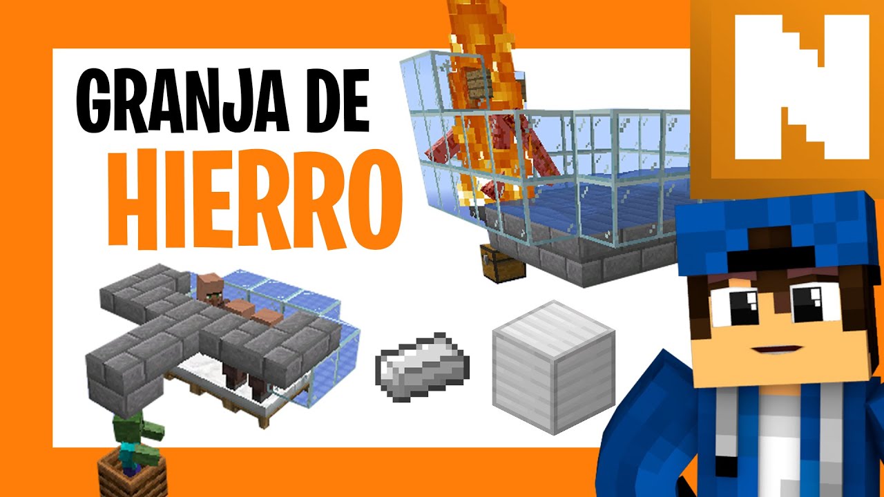 MINECRAFT 1.17: GRANJA de HIERRO ⬜️ (Fácil y Simple) [AUTOMÁTICA] - YouTube