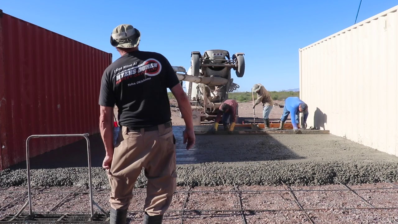 Shipping Container Build #6 Grade, Footings, Forms and Concrete - YouTube