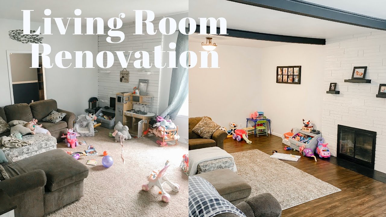 LIVING ROOM RENOVATION TRANSFORMATION - YouTube