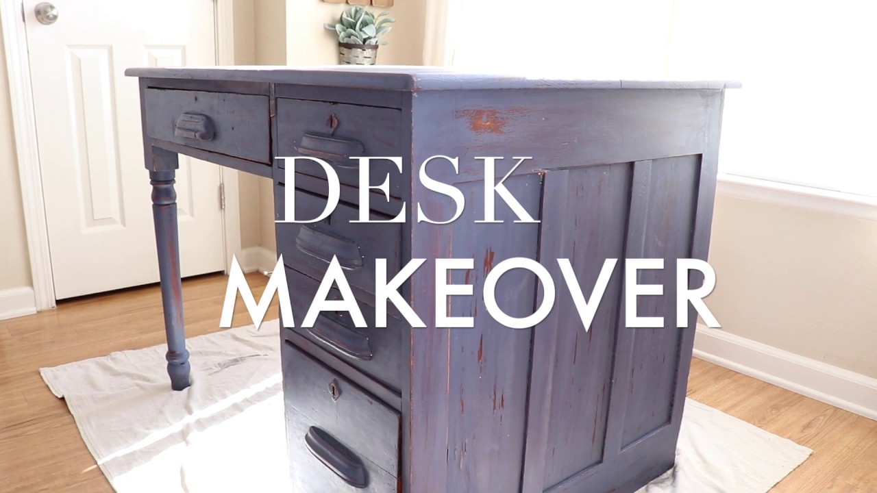 Desk Makeover | Farmhouse Desk | Furniture Transformation - YouTube