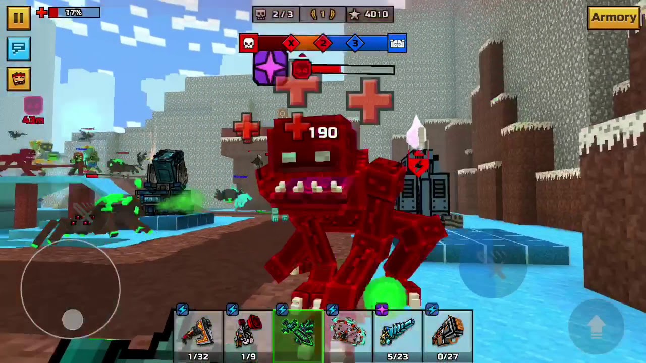 Pixel gun gameplay #2 :How to solo a monster siege - YouTube