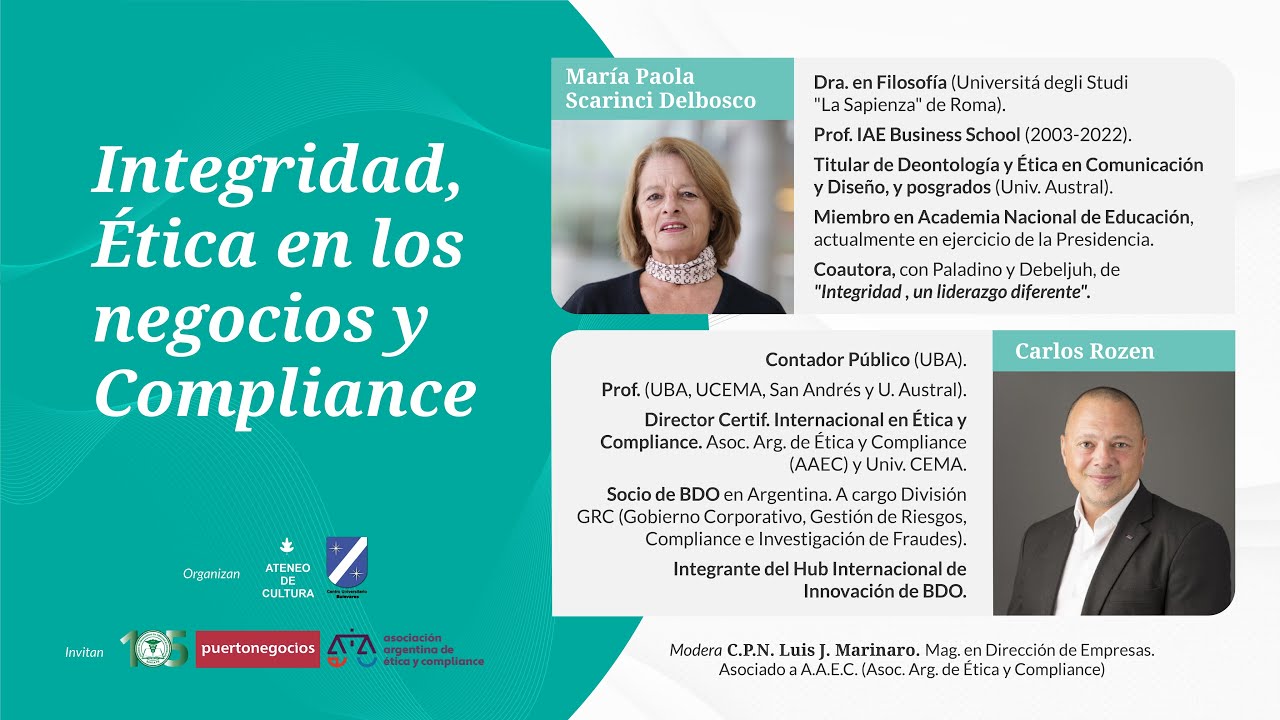 Conversatorio sobre Integridad, Ética en los negocios y Compliance ...