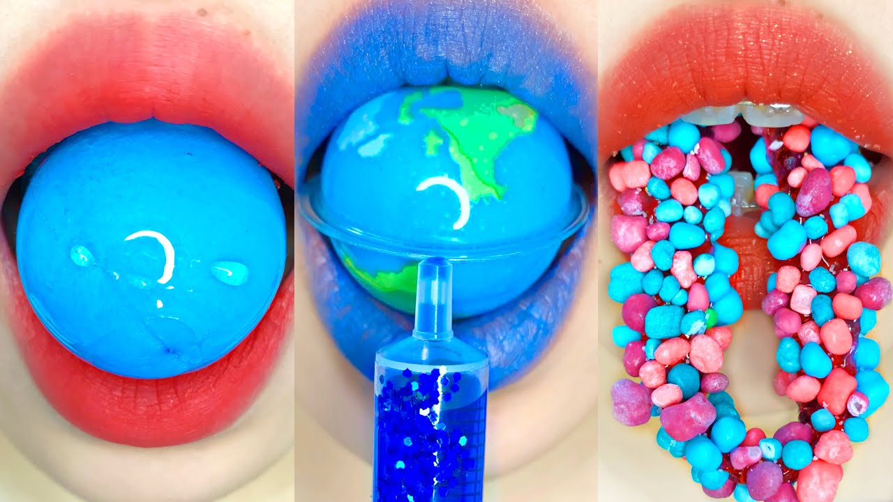 asmr BLUE FOOD eating sounds - YouTube