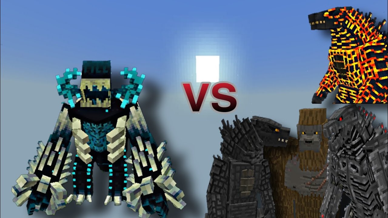 T-Rex Warden vs Monsterverse Bosses | Minecraft Bedrock | Mob Battle ...