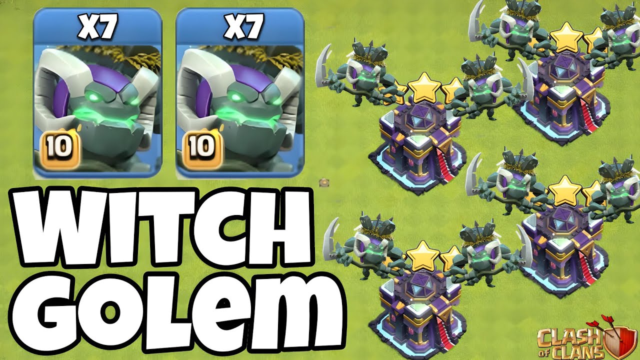 NEW WITCH GOLEM ATTACK STRATEGY!! Top Ground Attack Strategy Town Hall ...