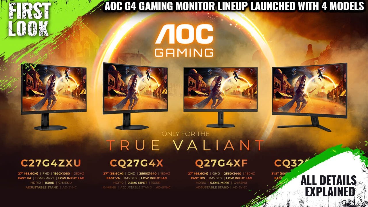 AOC GAMING C27G4ZXU, CQ27G4X, Q27G4XF And CQ32G4VE Monitor Launched ...