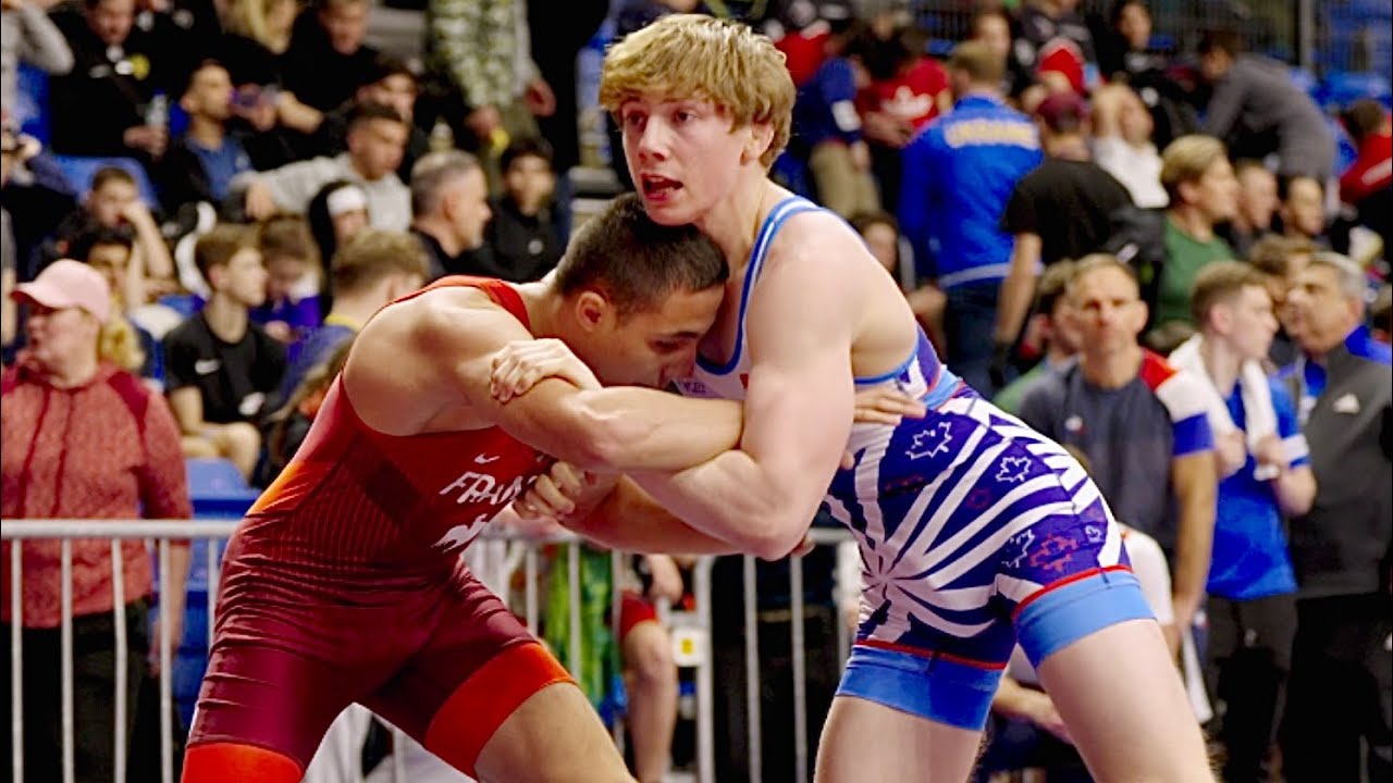 U17 Kylian Eddouh (FRA) vs Liam Gorton (CAN) 65kg. Greco-roman boys ...