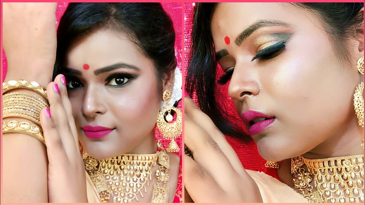 Durga Puja Makeup|Traditional Bengali Makeup|Affordable Puja Makeup ...