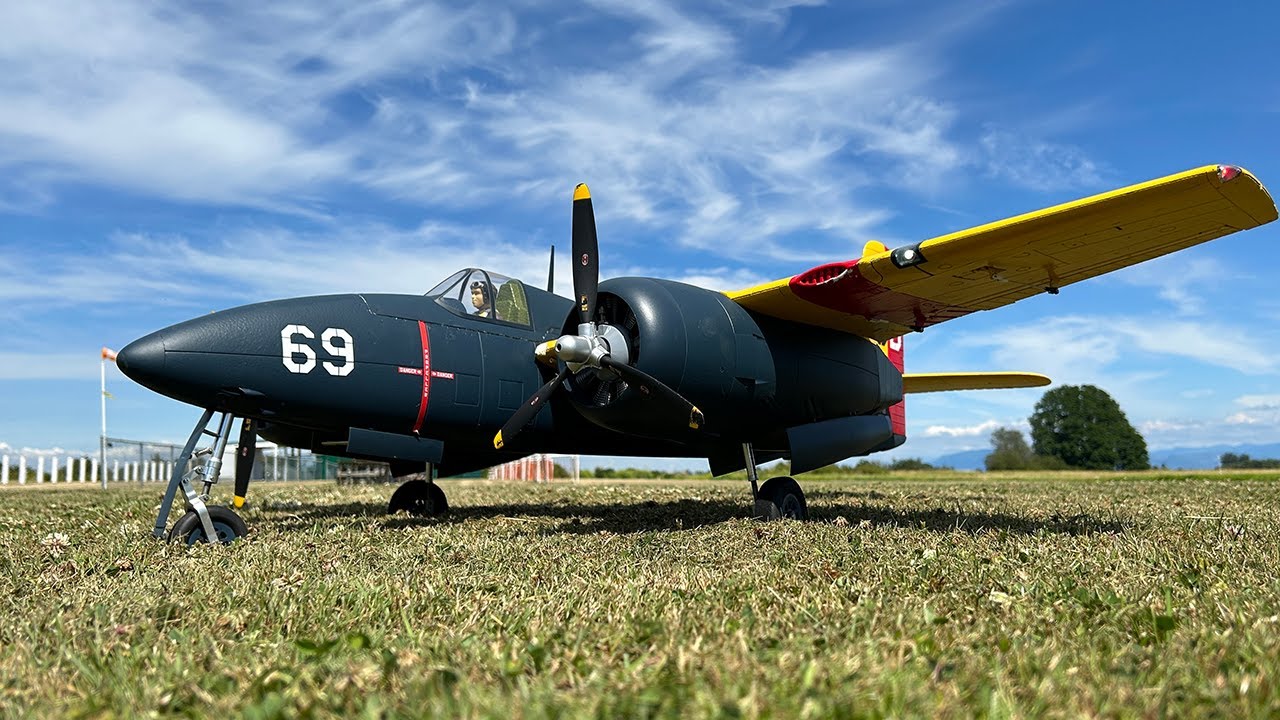 Bryan's Flightline F7F-3 Tigercat 1600mm RC Warbird Flight - YouTube