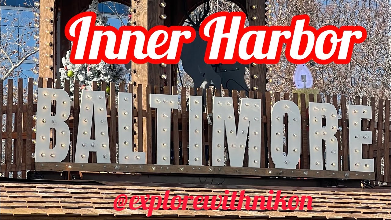 A walk through Baltimore Inner Harbor, Maryland | Christmas Fair | Port ...