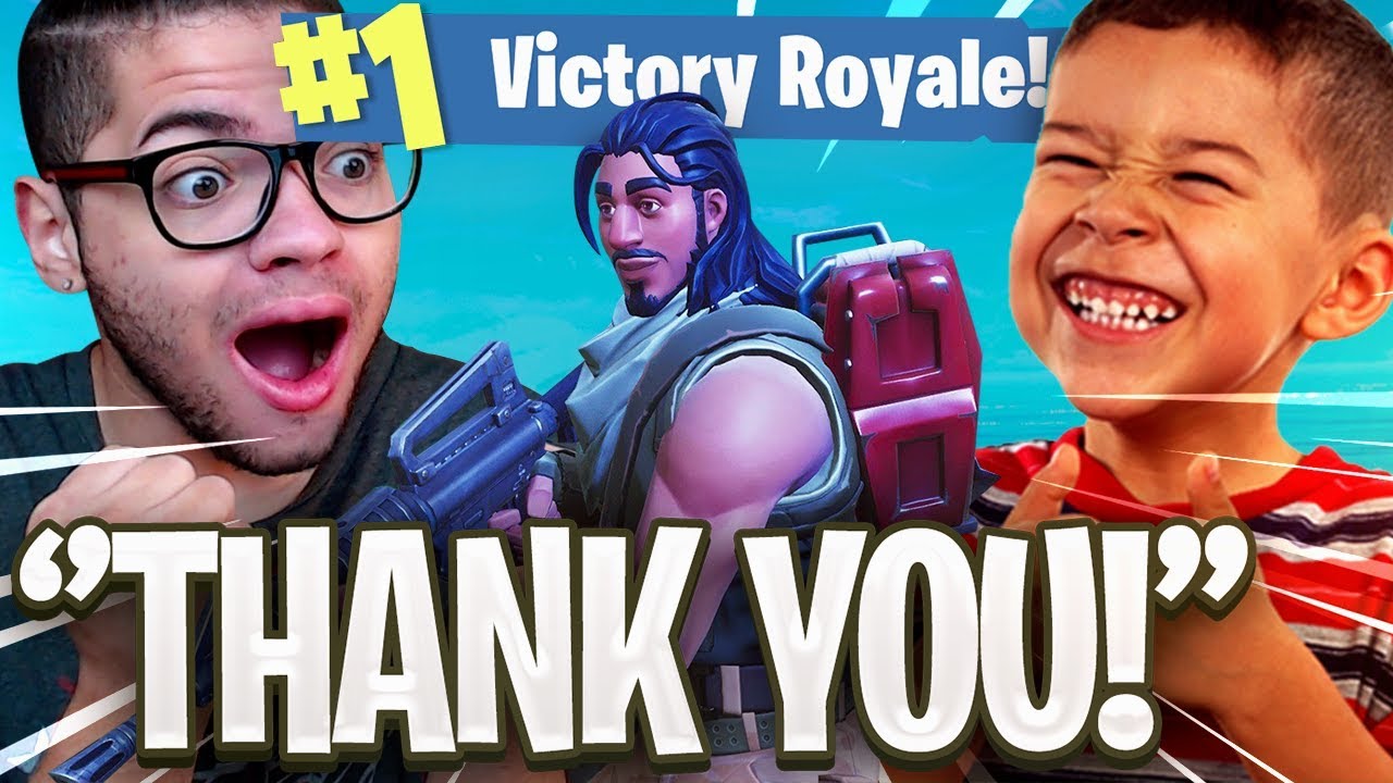 HELPING LITTLE 9 YEAR OLD KID WIN HIS FIRST FORTNITE GAME!!! *EMOTIONAL ...