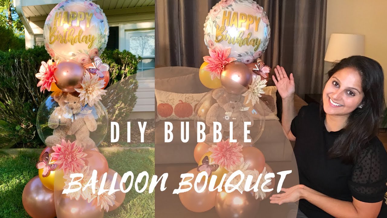 DIY Teddy Bear inside Balloon | Birthday Balloon Bouquet | Bubble ...