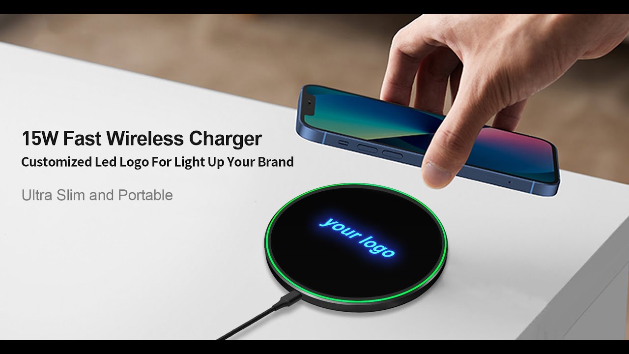 Light up logo 15W fast charing wireless charger @imazon GBE - YouTube