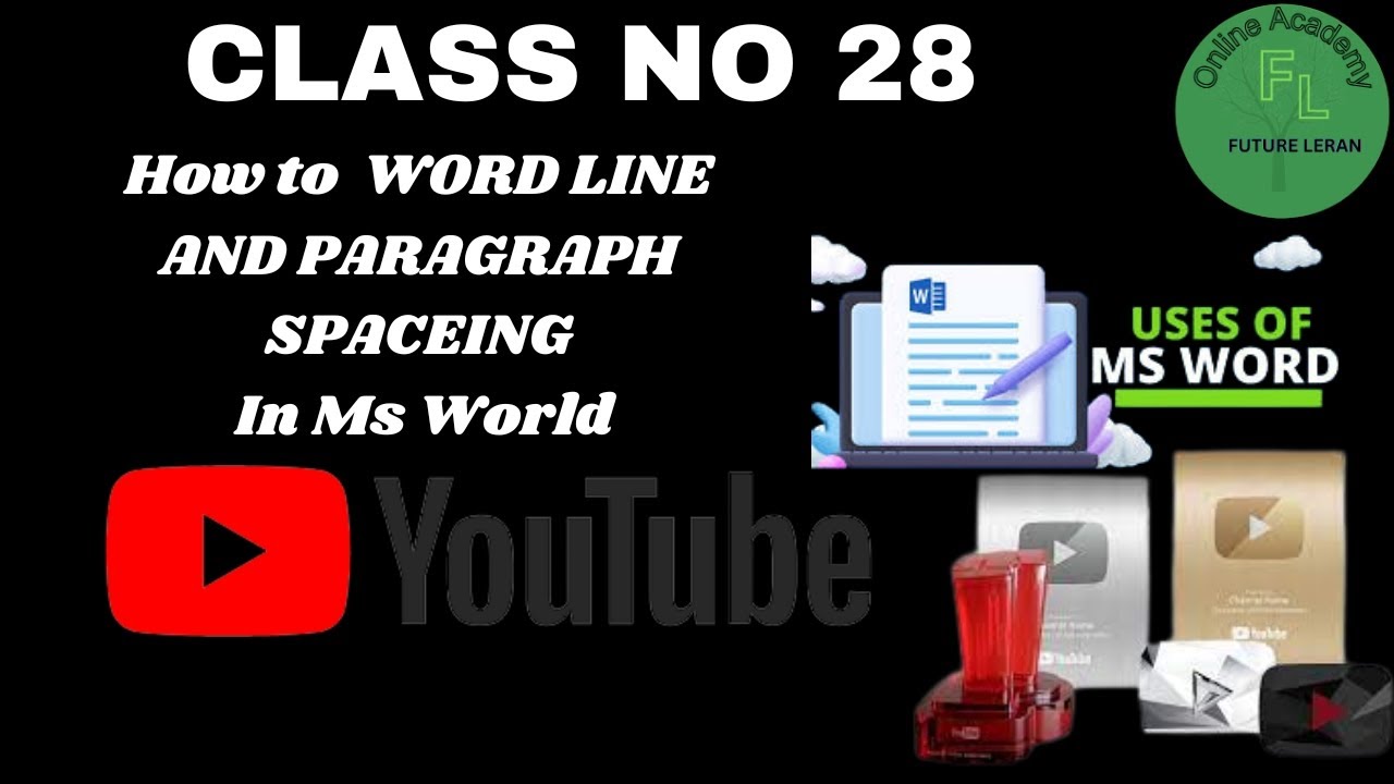 How to Word Line And Paragraph Spaceing in Ms world #Class no 28#Ms ...