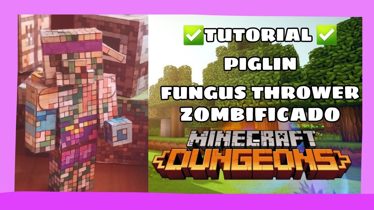 ️TUTORIAL: PIGLIN FUNGUS THROWER /MINECRAFT/PAPERCRAFT/DUNGEONS/FACIL ...