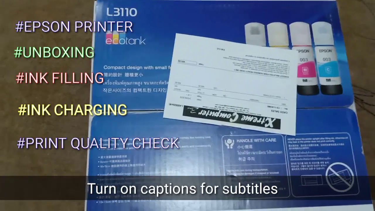 PRINTER BASICS: Unboxing, Ink Filling, Ink Charging & Print Quality ...