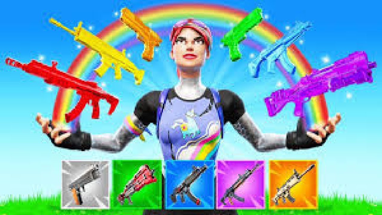 the rainbow gun challenge in Fortnite battle Royale!!! - YouTube