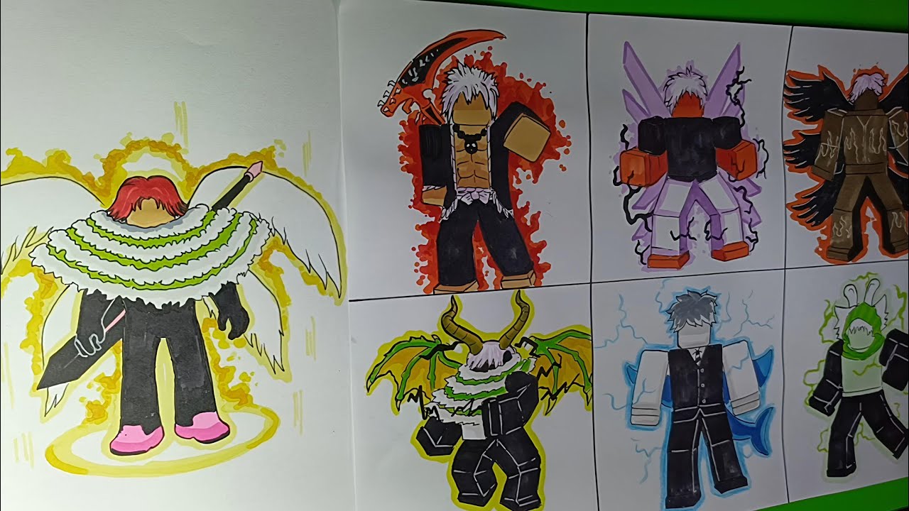 Drawing 7 Race V4 Blox Fuits Vẽ Tất Cả Các Tộc trong Blox Fruits - YouTube