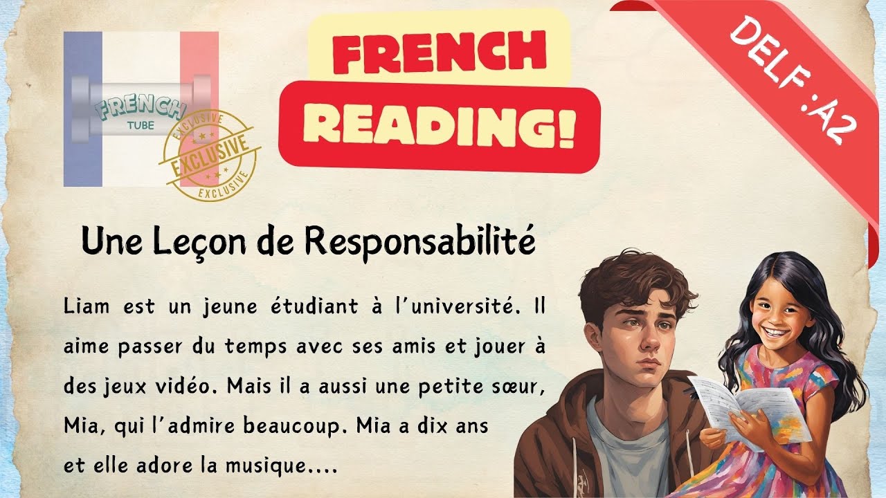 French Reading for Beginners | DELF A2 | Build French Vocabulary ...