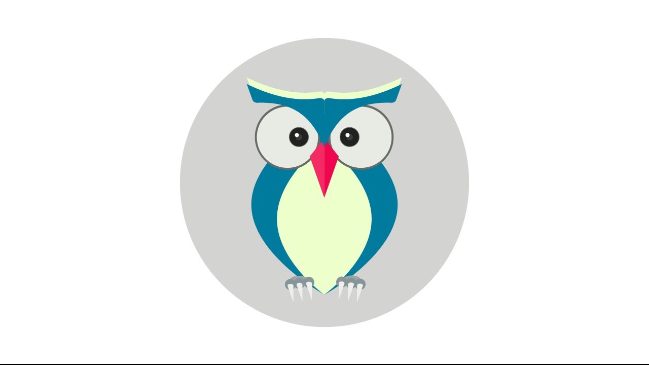 Cara desain Burung Hantu | Flat Icon Adobe illustrator Tutorial - YouTube
