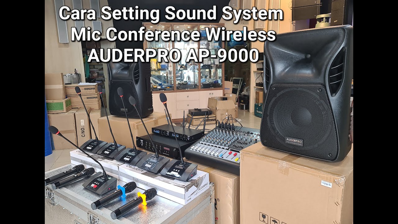 Cara koneksi paket microphone rapat conference system wireless AUDERPRO ...