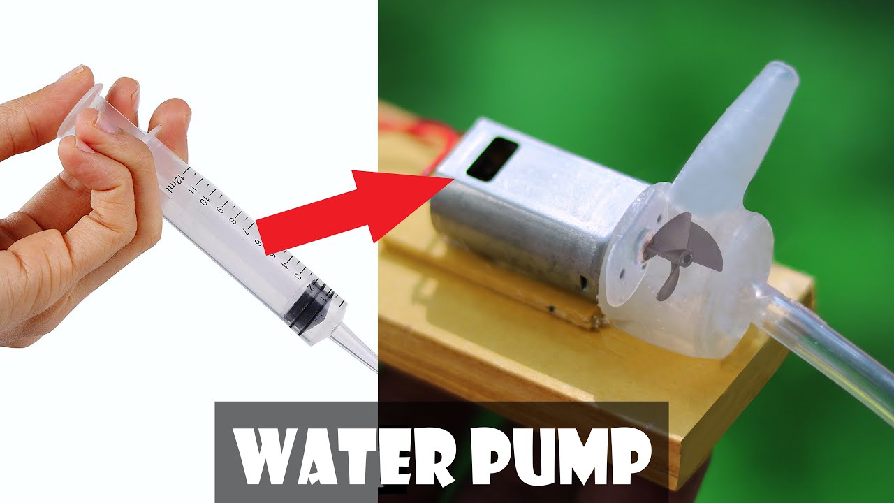 Make a powerfull Water pump with syring - YouTube