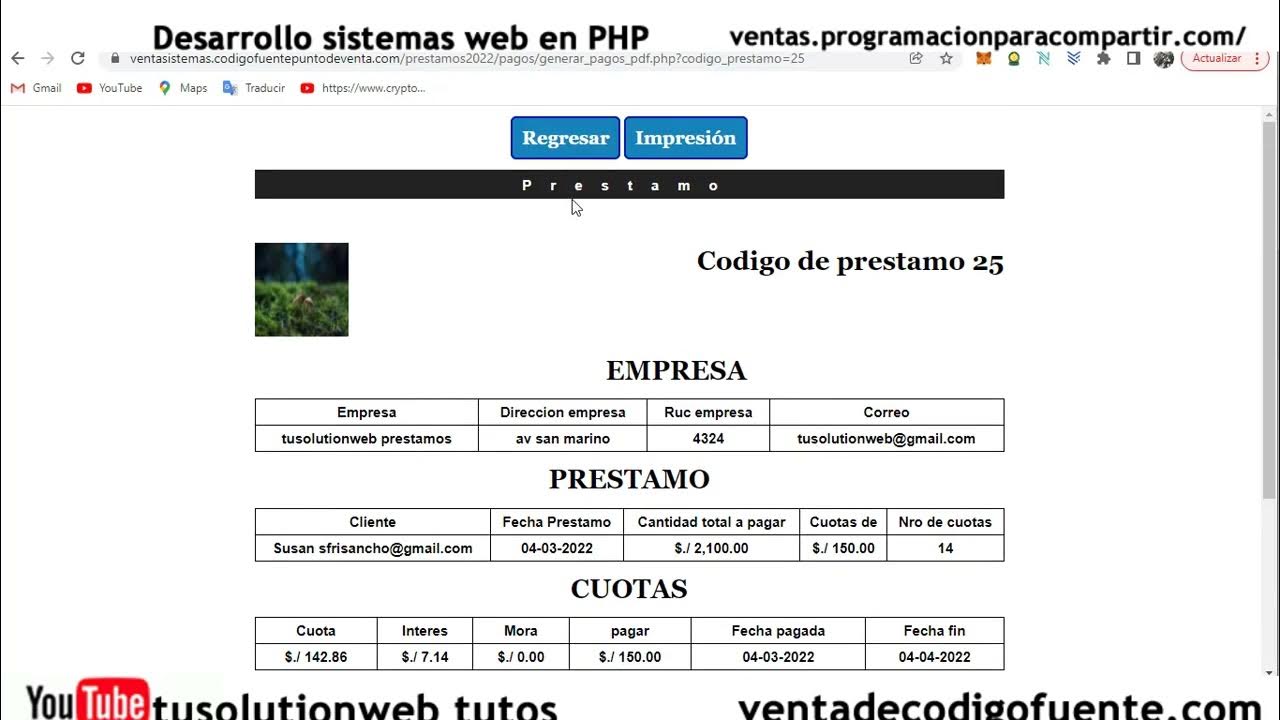 sistema de prestamos y cobros php y mysql - YouTube
