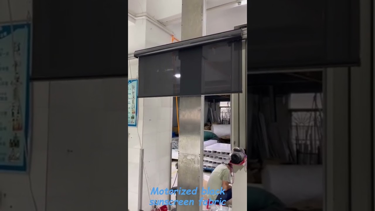 Motorized Smart Control 5% Black Solar Shade - YouTube