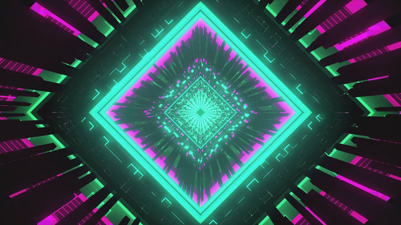 4K Abstract Sci-Fi Tunnel VJ Motion Background || Neon Light Tunnel Free VJ Loops || 4K VJ Loops ...