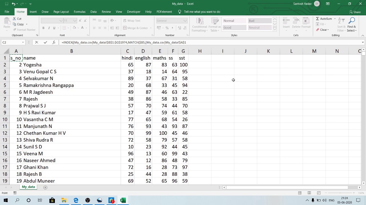 Index with double match function - YouTube