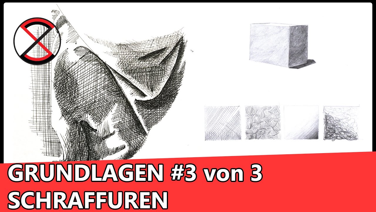 #3 von 3 Grundlagen Zeichnen lernen: Schraffuren - Zeichnen für Anfänger - YouTube