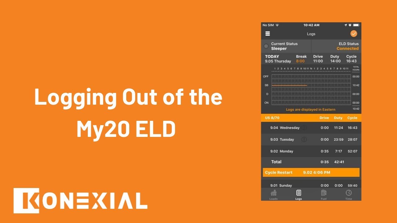 How to Log Out of ELD App - My20 ELD Tutorial - YouTube